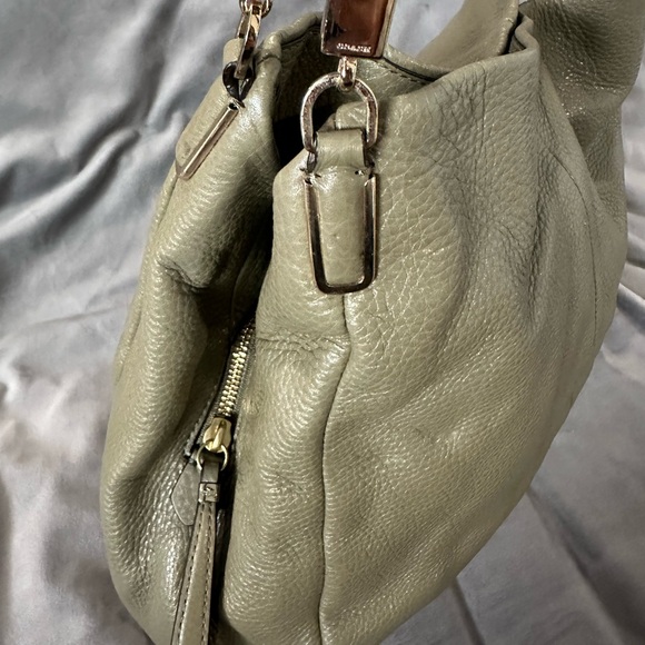 Coach | Bags | Coach Leather Shoulder Bag Green Olive Army Pebbled Soft ...